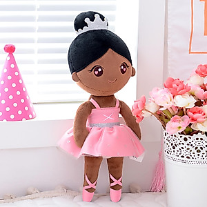 Gloveleya Ballet Dolls Baby Girl Gifts Plush African American Ballerina Doll Bronze 13"