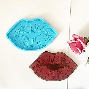 DIY Crystal Epoxy Mold, Lip-Shaped Tray Resin Mould Coaster Tea Plate Silicone Mold for DIY Crafts Home Decor