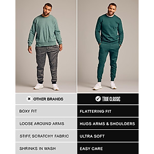 True Classic Mens Long Sleeve Thermal Tee Shirts - Crew Neck Long Sleeve Thermal T Shirt - Regular, Pack of 1, Charcoal Heather Gray, XXL