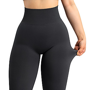 MOOSLOVER Women Seamless Butt Lifting Leggings High Waisted Tummy Control Yoga Pants(M,#1 Black)