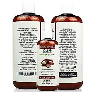 PURE Shampoo and Conditioner Set, HUGE 26.5 oz. Each Extra Strength Formula with Keratin & Dead Sea Minerals, Moisturizes Dry & Damaged Hair (Argan Oil Shampoo & Conditioner)