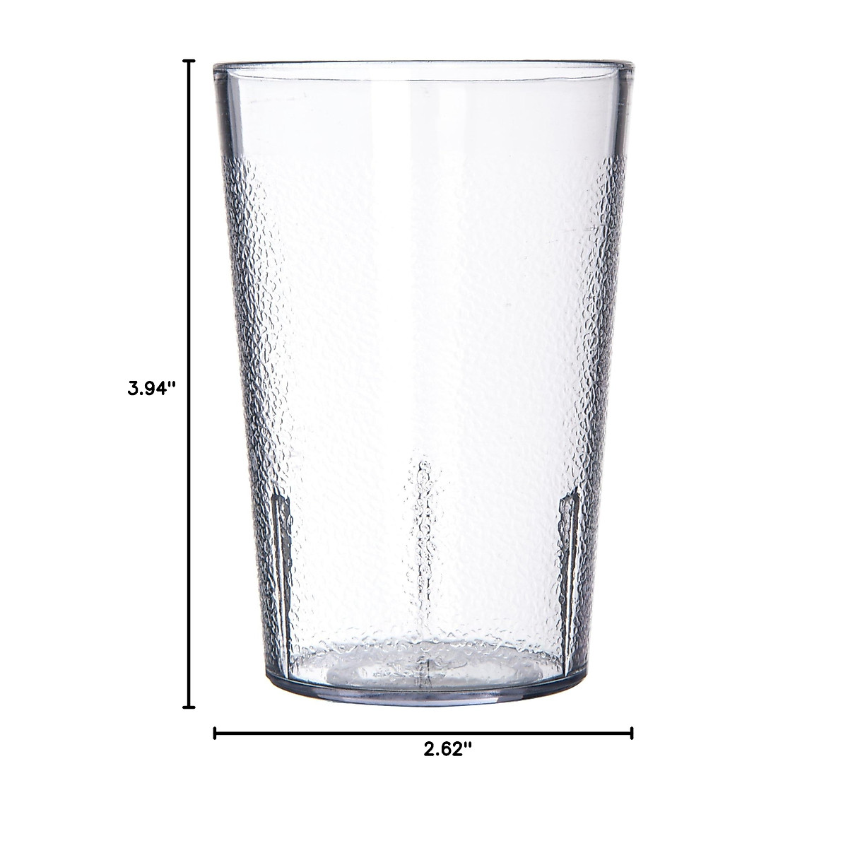 CFS 55268107 Stackable ShatterResistant Plastic Tumbler, 8 oz., Clear (Pack of 6)