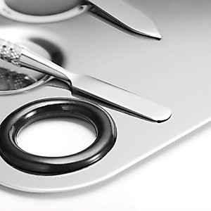 2 Pack Makeup Palette with Spatula, Stainless Steel 3-well Cosmetic Palette and Butterfly Makeup Palette, Nail-art Mixing Blending Makeup Tools for Eye Shadow, Eyelash, Lipsticks, Nail Art