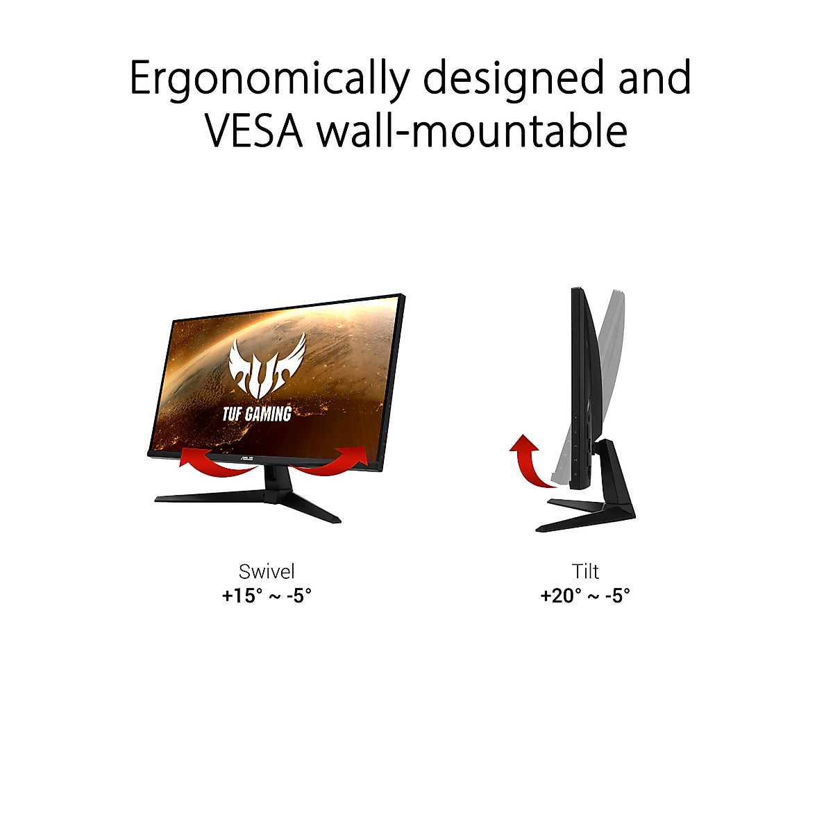 ASUS TUF Gaming VG289Q1A 28” Monitor, 4K UHD (3840 x 2160), IPS, Adaptive-Sync/ FreeSync, Eye Care, DisplayPort HDMI, DCI-P3 HDR 10, Shadow Boost, Black