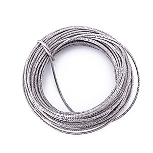 26ELE Picture Hanging Wire 50lb, Heavy Duty Stainless Steel Wire Rope for Hanging Picture Frame Mirror and Wall Art, Strong Metal Wire 100Feet with 20PCS Aluminum Crimping Sleeves