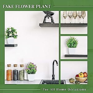 Der Rose 4 Packs Small Fake Plants Mini Artificial Faux Plants in Pots for Home Office Bedroom Living Room Decor