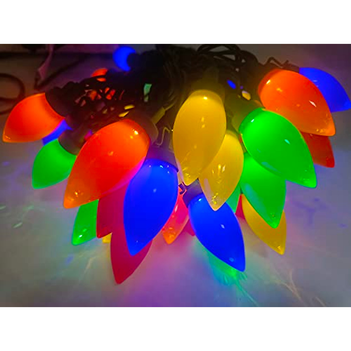 FY LTD C9 Christmas Lights 50 LED Indoor and Outdoor Decoration 34.4 feet Christmas Tree Courtyard Garden Decoration