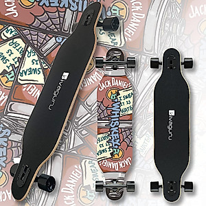 Kivaguru Dancing Longboard Skateboard, 7-Layer Canadian Maple Wood Drop Through Deck with T-Tool