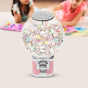 Gdrasuya10 Vending Machine, 18.11" Big Bubble Gumball Machine Lockable Candy Gumball Dispenser Machine Large Capacity Toy Vending Machine for 1.26inch Ball, Candy or $1 Coins, Pink