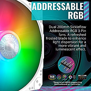 Cooler Master HAF 500 White High Airflow ATX Mid-Tower, Mesh Front Panel, Dual 200mm Customizable ARG Lighting Fans, Rotatable GPU Fan, USB 3.2 Gen 2 Type C and Tempered Glass (H500-WGNN-S00)