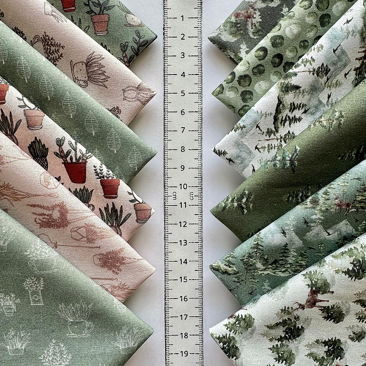 Precut Quilting Fabric Squares – 100% Cotton 60pcs 8 x 8 inches (20cm x 20cm) Sewing Fabric Bundle for Patchwork and Crafts, Turkish Cotton (Eco Style, #10)