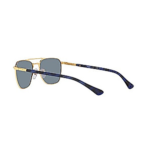 Persol PO2494S Square Sunglasses, Gold/Light Blue, 55 mm