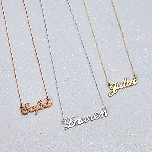 MyNameNecklace Personalized Custom Classic Name Necklace in Sterling Silver 925 or Gold Plating - Custom Jewelry for Her silver