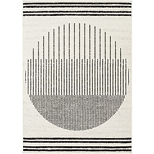 Artistic Weavers Penrod Modern Geometric Area Rug,5' x 7',Black/Ivory