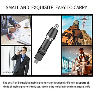 Mini Ear and Nose Hair Trimmer Compatible with Phone Interface for Men and Women OuYezy Professional Painless Portable Nose Hair Removal Trimmer Mobile Phone Powered (typ-c)