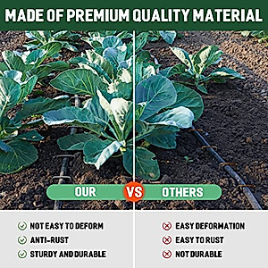 TiTifield Landscape Staples 4 Inch 50 Pack 12 Gauge, Garden Staples Galvanized Ground Stakes Anti-Rust Landscape Fabric Staples Garden Stakes for Irrigation Tubing, Fence, Weed Barrier, Ground Cover