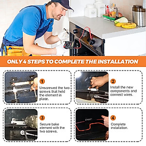 wp308180 W10308477 Oven Bake Element replacement for Whirlpool oven heating element wp308180 by Beaquicy - Suitable for Kenmore,Whirlpool ovens rf366pxxn2,fep310en0,rf365pxyn0,rf327pxvw,fep310bl,etc.