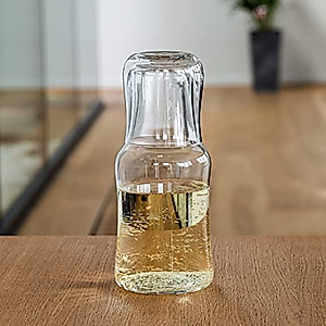 Krosno Water Drinking Night Set| Set of 2 Pieces | 20.3 and 6.8 oz | Splendour Collection | Ideal for Home, Restaurant, Events & Parties | Dishwasher Safe