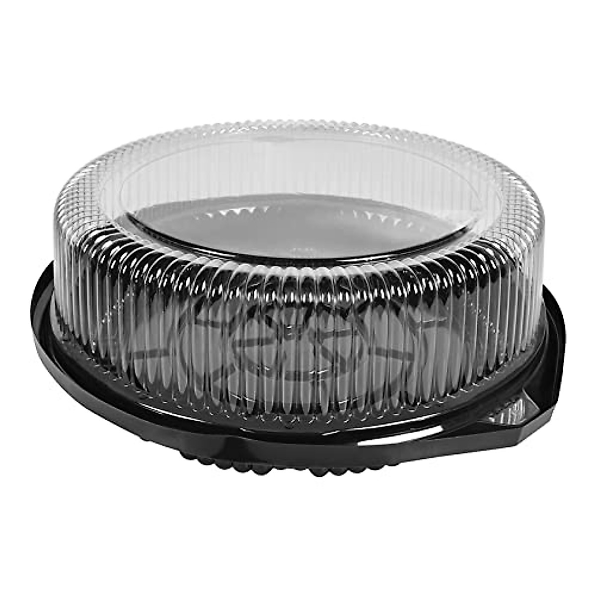 8" Cake Container - Circular 11" Black - Deep Base - 4 1/2" Tall - 50/Case