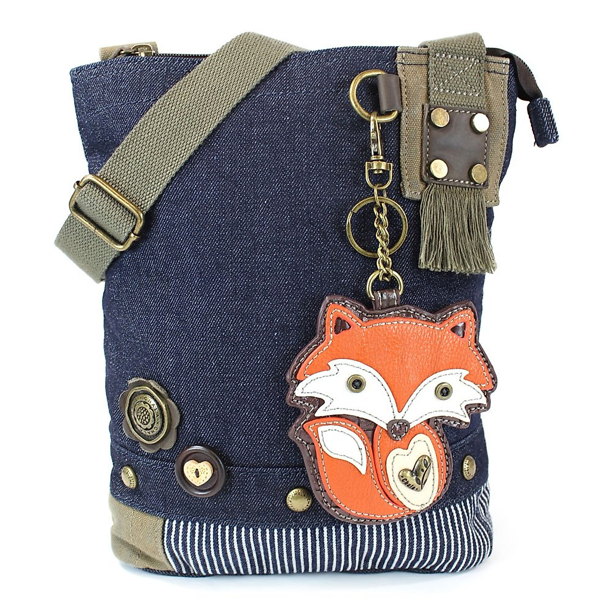 CHALA Handbag Canvas Crossbody Messenger Bags - FOX with coin purse (Blue)