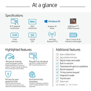 HP 2022 Newest Envy 2-in-1 x360 15.6" IPS FHD Touchscreen Laptop, AMD Ryzen 7 5700U(Beats Intel i9-10885H), 32GB DDR4 RAM, 1024GB SSD, Backlit Keyboard, Fingerprint, W/Stylus Pen, Win 10 Home, Black