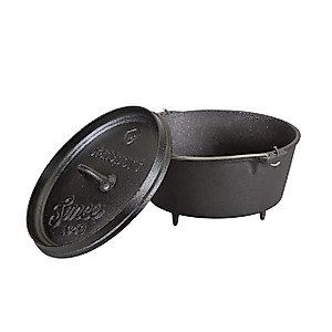 Stansport 4 QT Pre-Seasoned Cast Iron Dutch Oven with Legs (16021)