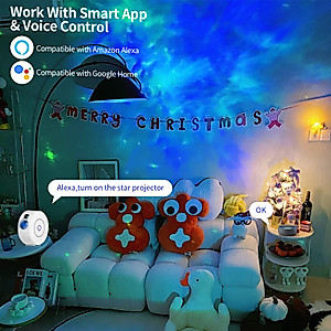 Smart Galaxy Projector Compatible with Alexa & Google Home APP,Voice Control Star Projector for Kids Adult,Night Light Projector with Nebula Cloud for Bedroom/Home Theatre/Party/Bar