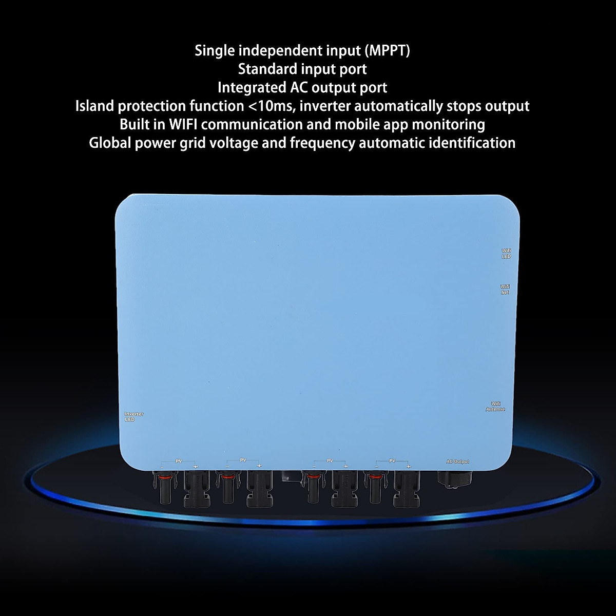 banapoy MPPT Solar Grid Tie Micro Inverter, Smart WiFi APP Control Waterproof DC to AC Microinverter, Pure Sine Output, Solar Grid Tie Micro Inverter, US Plug (1400W)