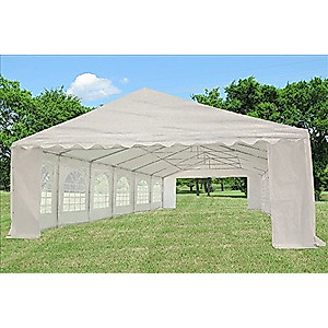 40'x20' PE Party Tent White - Heavy Duty Wedding Canopy Carport Shelter - with Storage Bags - by DELTA Canopies