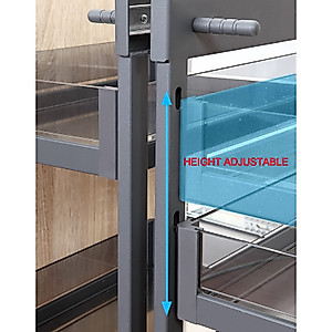 ZHIRCEKE Soft-Close Blind Corner Cabinet Pull Out Basket - 4 Shelf Slide Out Cabinet Organizer for Kitchen Blind Base Corner Cabinets,Open Right