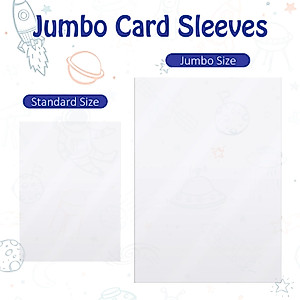 100 Pack Jumbo Card Binder Giant Card Sleeves Big Clear Trading 8.3 x 5.9 Inch Large Plastic Card Sleeves for Sports Games Photo Holder Protection, No Cards