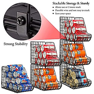 X-cosrack Standing Stackable Can Dispenser Storage Organizer Bins-3 Pack, Metal Wire Basket Beverage Pop Soda Rack Stand Kitchen Pantry Countertop Cabinets,Stacking Canned Food Holder-Patent Pending