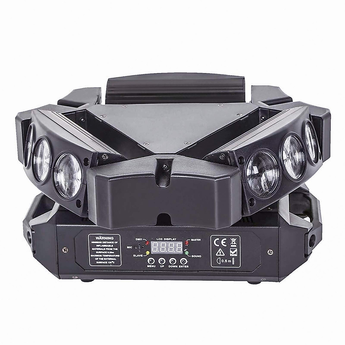 Dj Lights Rainbow Disco Light, 9x3W RGB LED Moving Head Dj Light Stand, Professional Disco Lights Dj Rave Light Rotating Party Lights Dj Dance Floor Lights Sound Activated Spider Beam Light