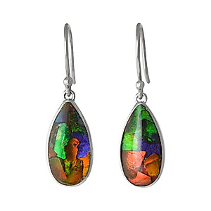 Starborn Sterling Silver Ammolite Pear Earrings