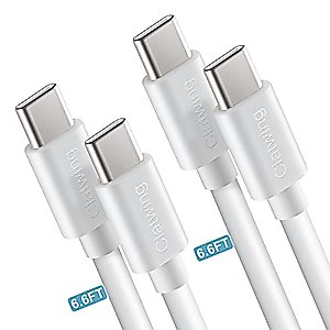 Clatwing USB C to USB C Cable [6.6ft 60W 2Pack] Enhanced Version Type-C Charger Fast Charging Cable Compatible with MacBook Pro,iPad Mini 6,iPad Air 4,Samsung Galaxy S21,Pixel,Switch,PD USB C Charger