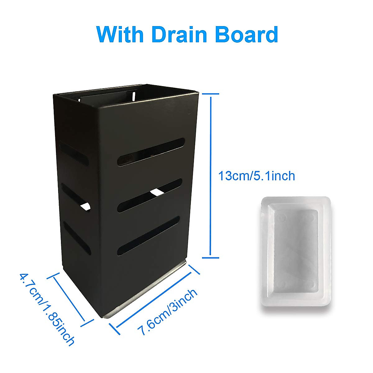 Dish Drying Rack, Detachable 304 Stainless Steel Wall Mount Dish Rack and drainboard Set,2 Tier Hanging Dish Rack with 6 Hooks and 1 Utensil Caddy(Black)