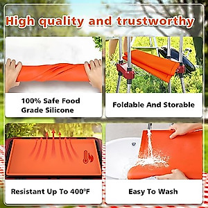 Silicone Griddle Mat for Blackstone - 28" Heavy Duty Food Grade Silicone Mat, Polished Bottom Surface Grill Cover for Blackstone Protector Outdoor, Protective Cover for Outdoor Barbecue Tools