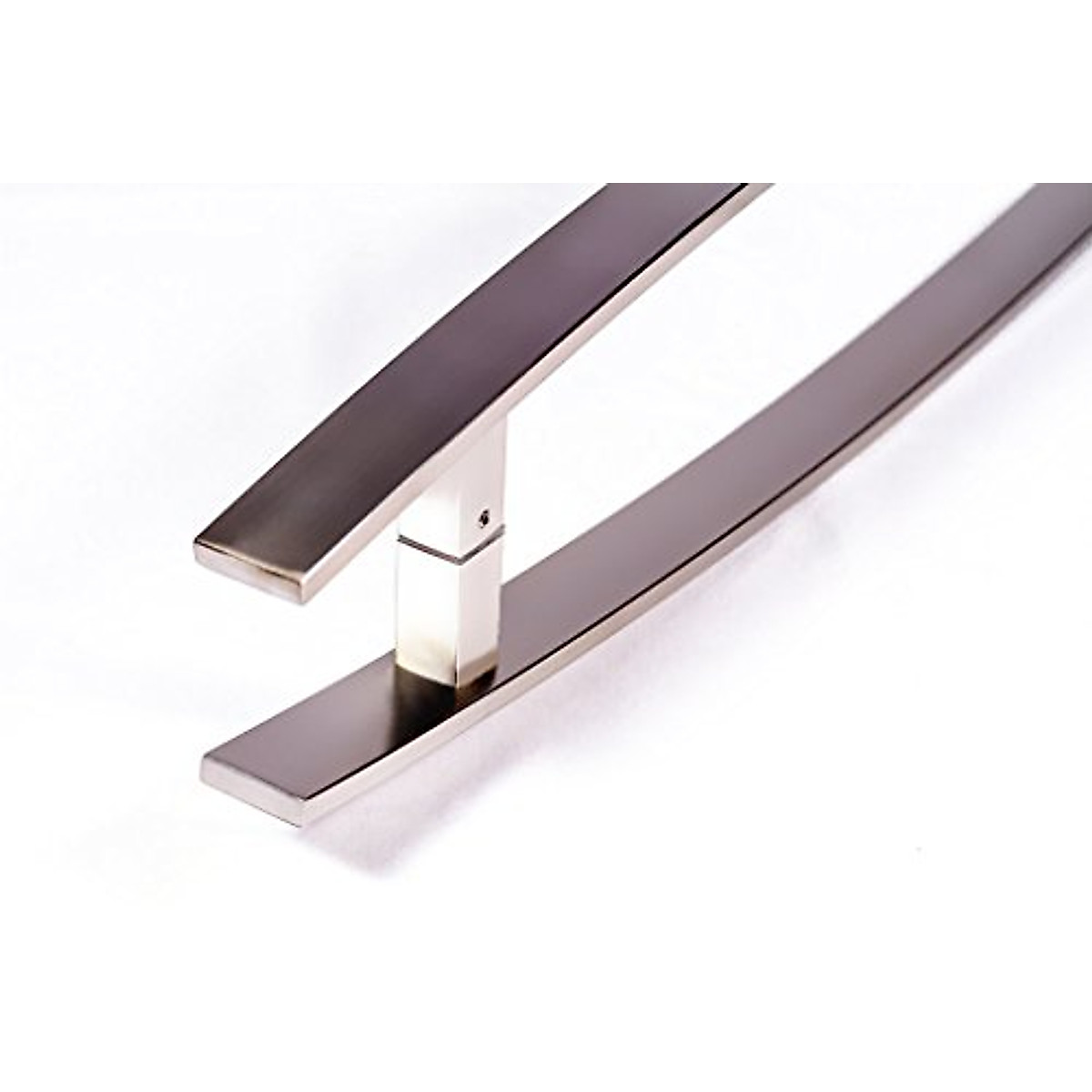 18 Inch Square Rectangle Flat Shape Stainless Steel Modern Contemporary Entry Door Handle Bar Ladder Pull Shower Glass Sliding Barn Door Interior Exterior Door Pull Push Brushed Nickel Satin Finish