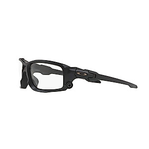 Oakley SI Men's OO9329 SI Ballistic Shocktube Round Sunglasses, Matte Black/Clear & Grey, 61 mm