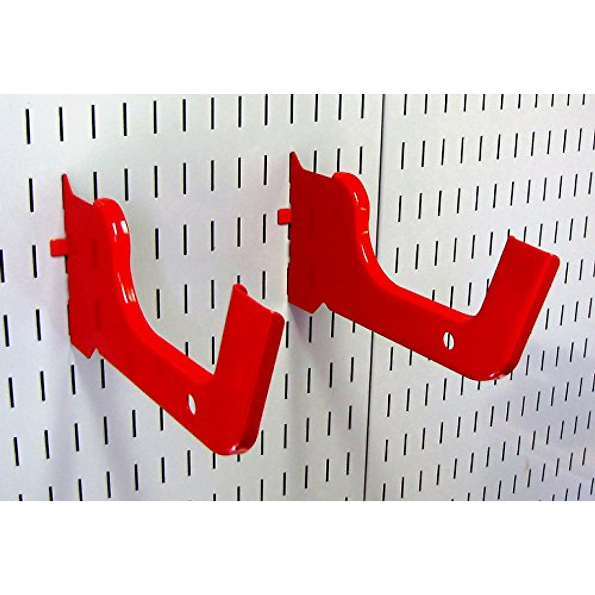 Wall Control Heavy Duty Pegboard Hook Slotted Hook Pair - Slotted Metal Pegboard Heavy-Duty Hooks Pegboard and Slotted Tool Board – Red