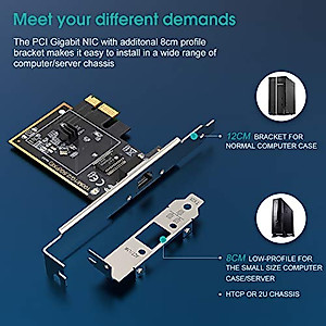 (Upgraded) 2.5GBase-T PCIe Network Adapter, 2500/1000/100Mbps PCI Express Gigabit Ethernet Card RJ45 LAN Controller Support Windows Server/Windows, Standard and Low-Profile Brackets Included