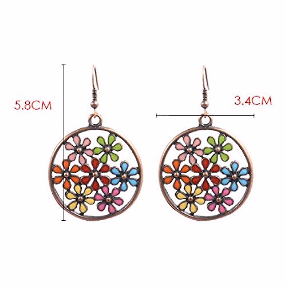 10 Pairs Drop Dangle Earrings Boho National Style Water Drop Bohemian Vintage Statement Long Dangle Earrings for Women (Style 1)