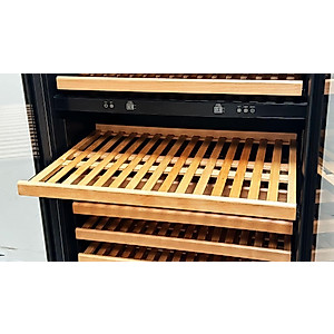 Elite Kitchen Supply Commercial Wine Cooler Dual Zone Refrigerator, ETL NSF 300-350 Bottles Reversible Fridge Merchandiser, Restaurant Bar Grocery Store