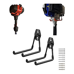 zoele 2Pcs Garden Power Tool Hanger, Wall Mount Garage String Trimmer Hangers Weed Eater Hanger Weedeater Hanger, Power Tool Hook for Garage Wall Tool Organizers and Storage (Black)