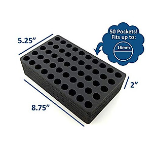 Polar Whale 5 Test Tube Racks Black Foam Storage Rack Organizer Stand Transport Holds 50 Tubes Each Fits up to 16mm Diameter Tubes