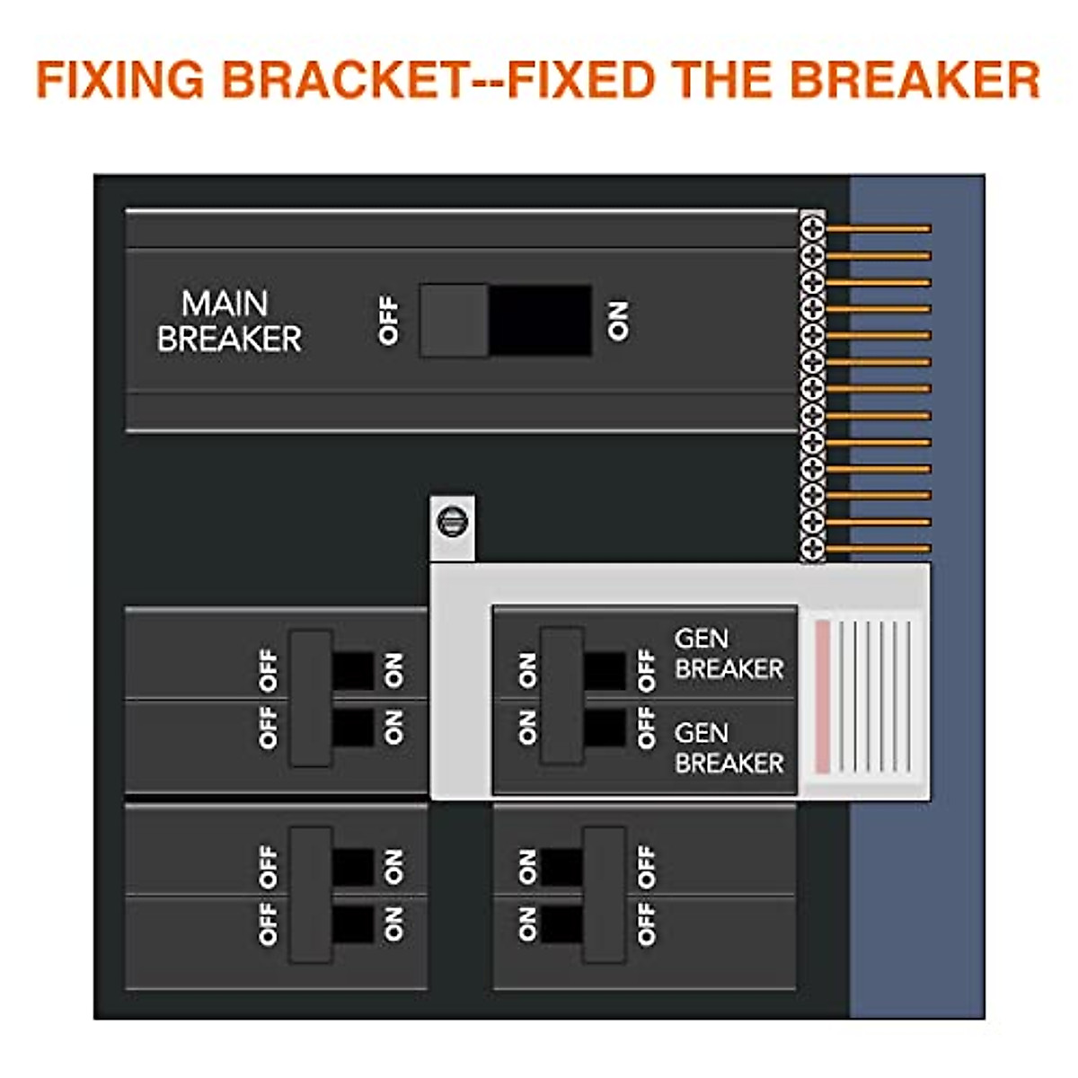 FDSNH Generator Interlock kit, HOMRBGK2C Outdoor Cover Generator and QOM2 Frame Size Main Breaker Interlock Kit, Compatible with Outdoor Homeline 150A-225A Main Breaker Load Centers Aftermarket Part