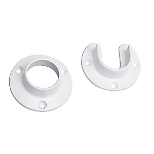 Pole Sockets, White Zinc, Pr.