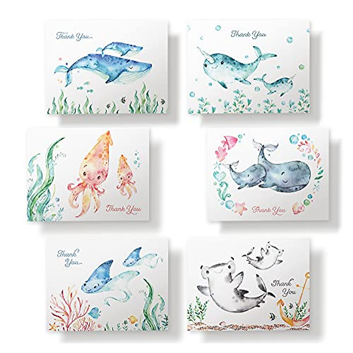 Twigs Baby Shower Thank You Cards - 12 Set - Thick, Blank Greeting Card Assortment With Envelopes - 5.5 x 4.25 In. All Occasion Stationery Paper - Made In USA