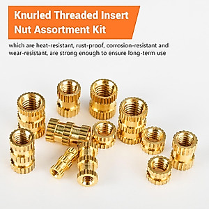 Canitu 420Pcs Threaded Inserts,M2 M3 M4 M5 Female Thread Metric Knurled Embedment Nuts Assortment Kit Brass Heat Set Insert for 3D Printing Components Injection Molding