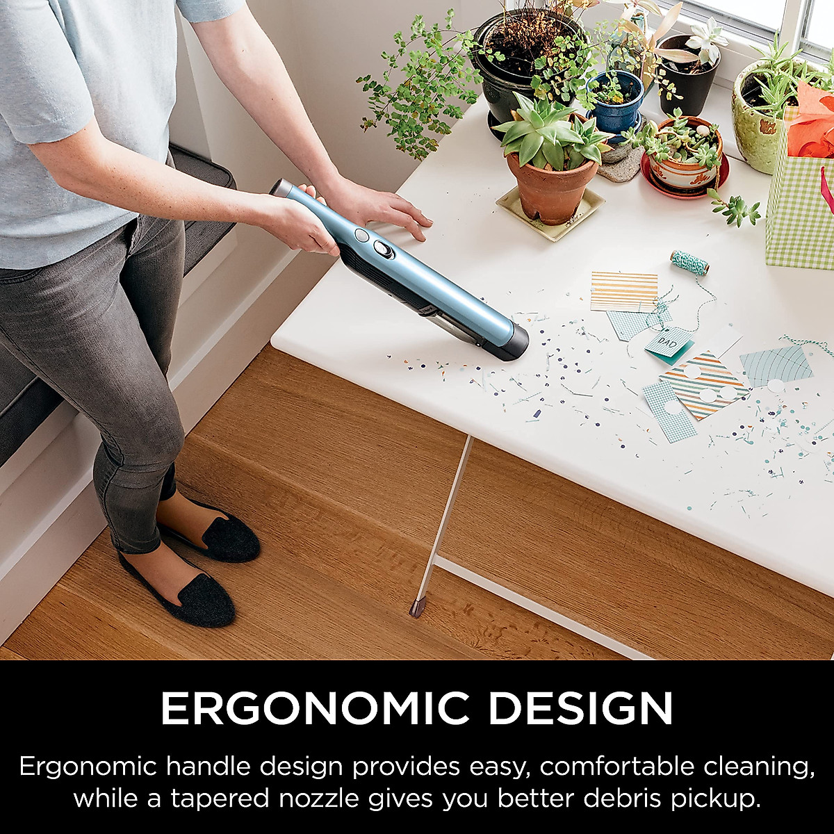 Shark WANDVAC Cordless Hand Vac Lightweight and Portable at 1.4 lbs. with Powerful Suction, Charging Dock, One-Touch Empty for Car & Home, Cove (Renewed)